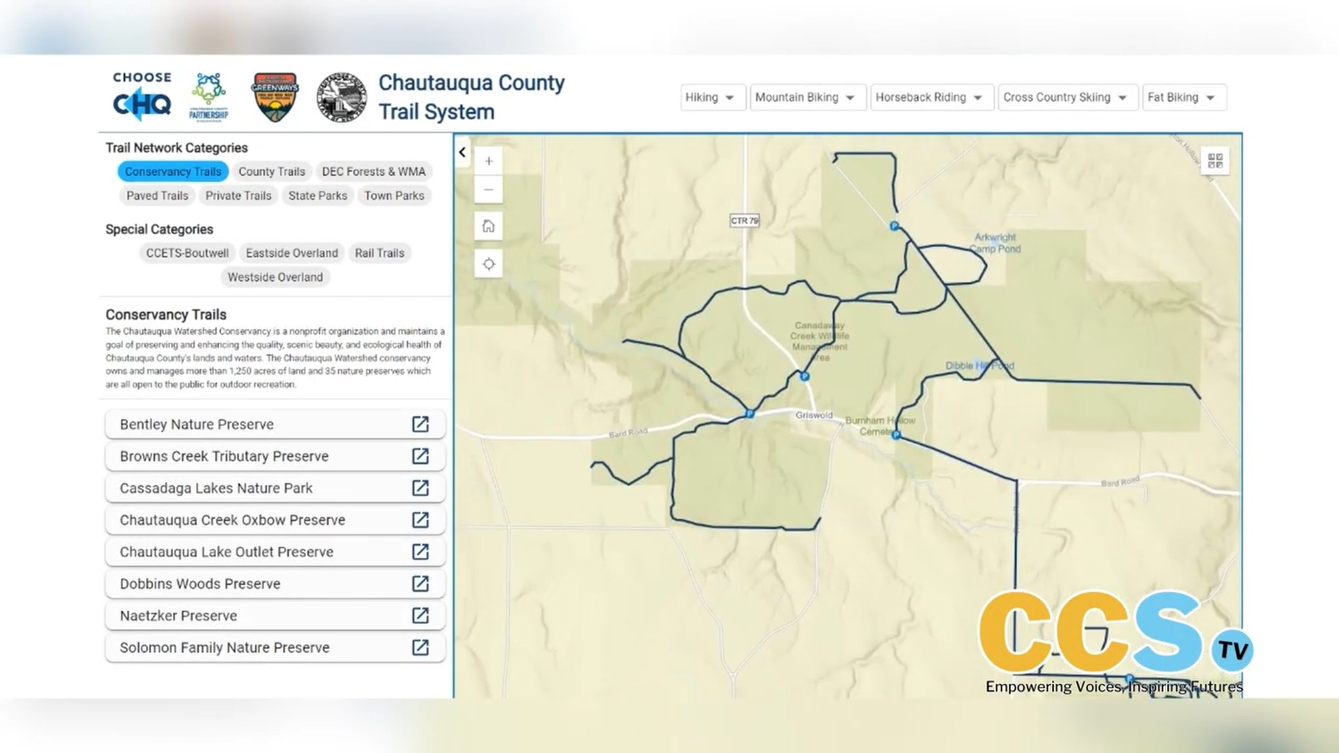 New Interactive Trails Map for Chautauqua County Outdoor Enthusiasts ...